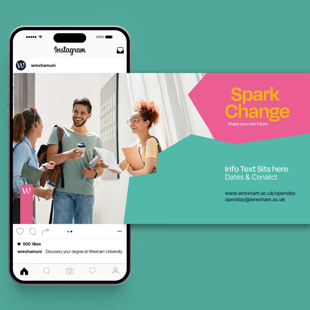Wrexham University | Renaming and reinventing a brand visualdesigndough
